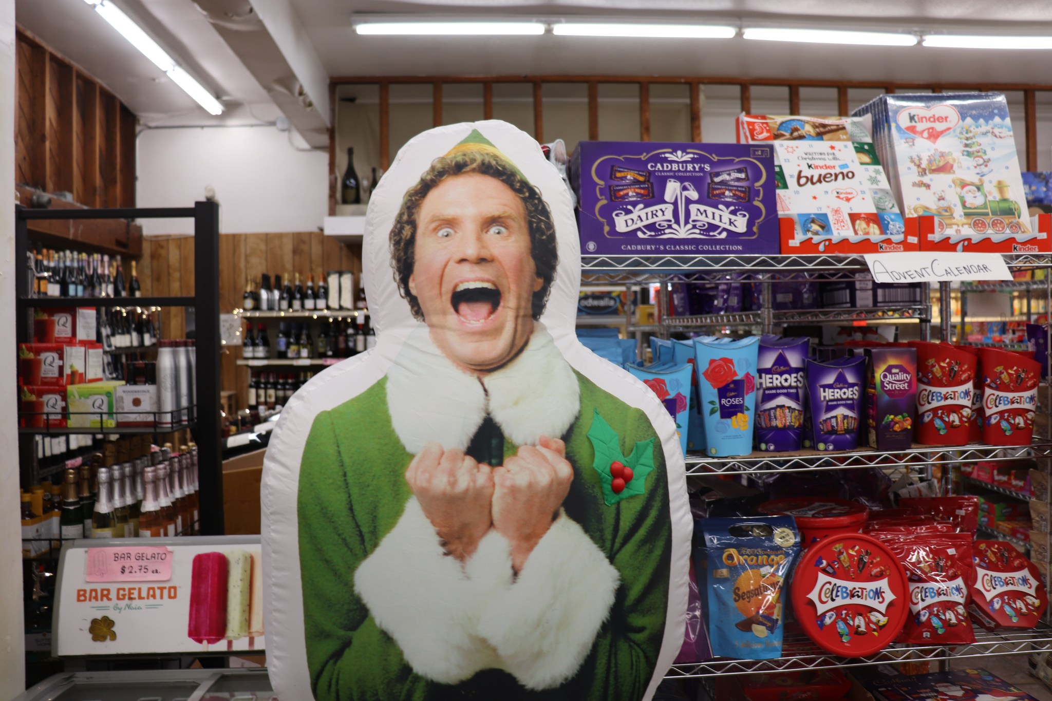 Will Ferrell as Buddy, a human elf, at Eezy-Freezy store in West Portal ...