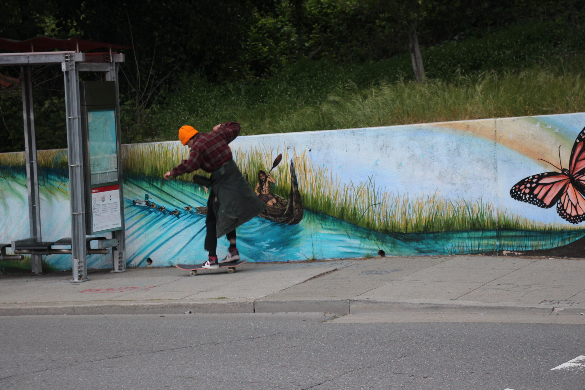 Skateboarder in front of Laguna Honda mural, San Francisco, May 2025 ...